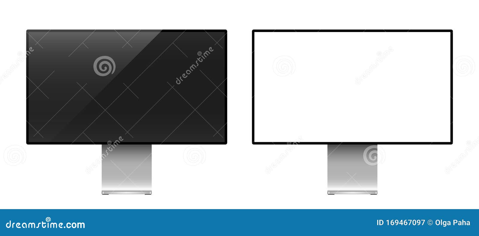 Computer Monitor Template Big Black White Stock Vector - Illustration ...