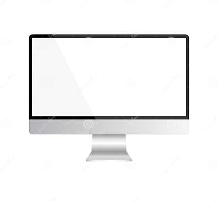 Computer Monitor Template with Blank Display in Realistic Style. Stock ...