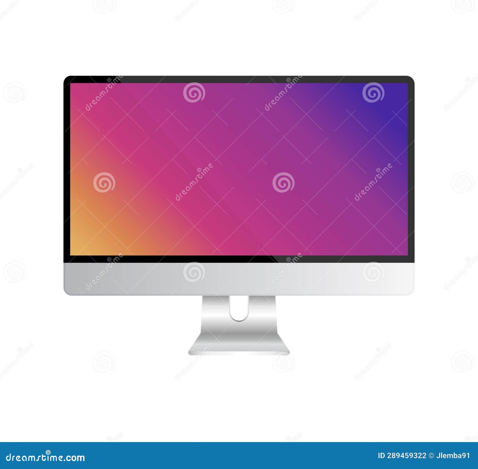 Computer Monitor Template with Color Gradient in Realistic Style. Stock Vector - Illustration of ...