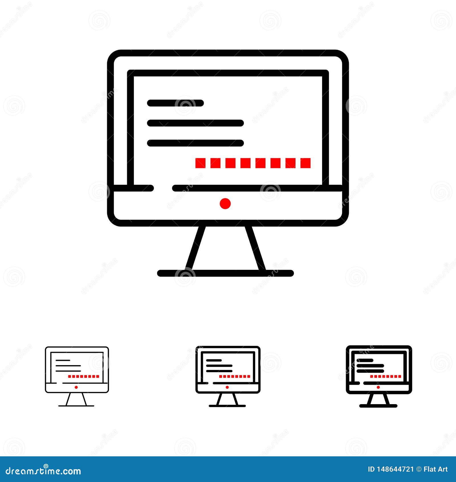Computer, Monitor, Text, Education Bold and Thin Black Line Icon Set ...