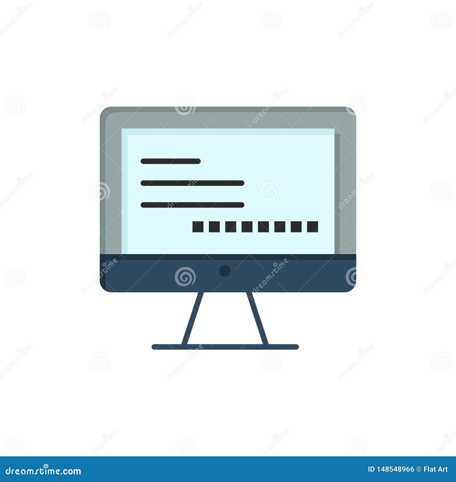 Computer, Monitor, Text, Education Flat Color Icon. Vector Icon Banner ...