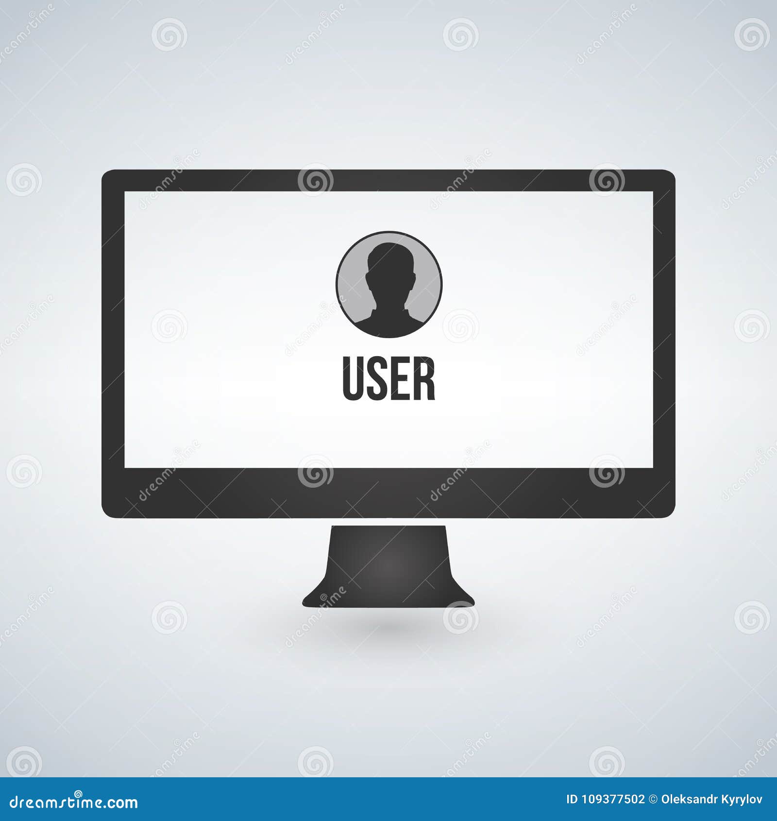 Computer Monitor with User Avatar. Illustration. Stock Photo - Image of ...