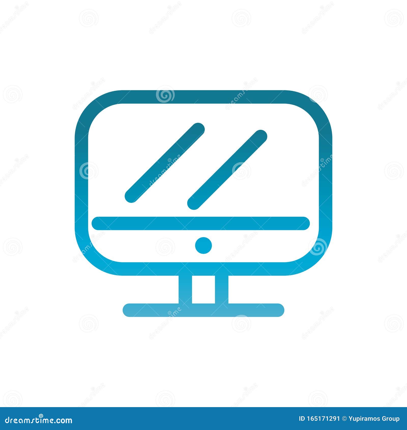 Computer Monitor User Interface Blue Gradient Stock Vector ...