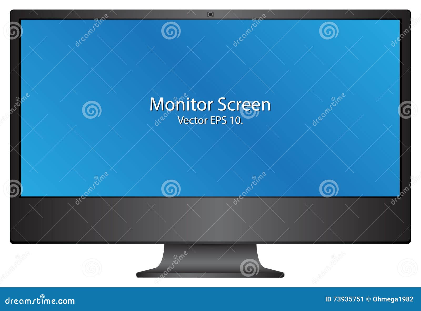 Computer Monitor. stock vector. Illustration of black - 73935751