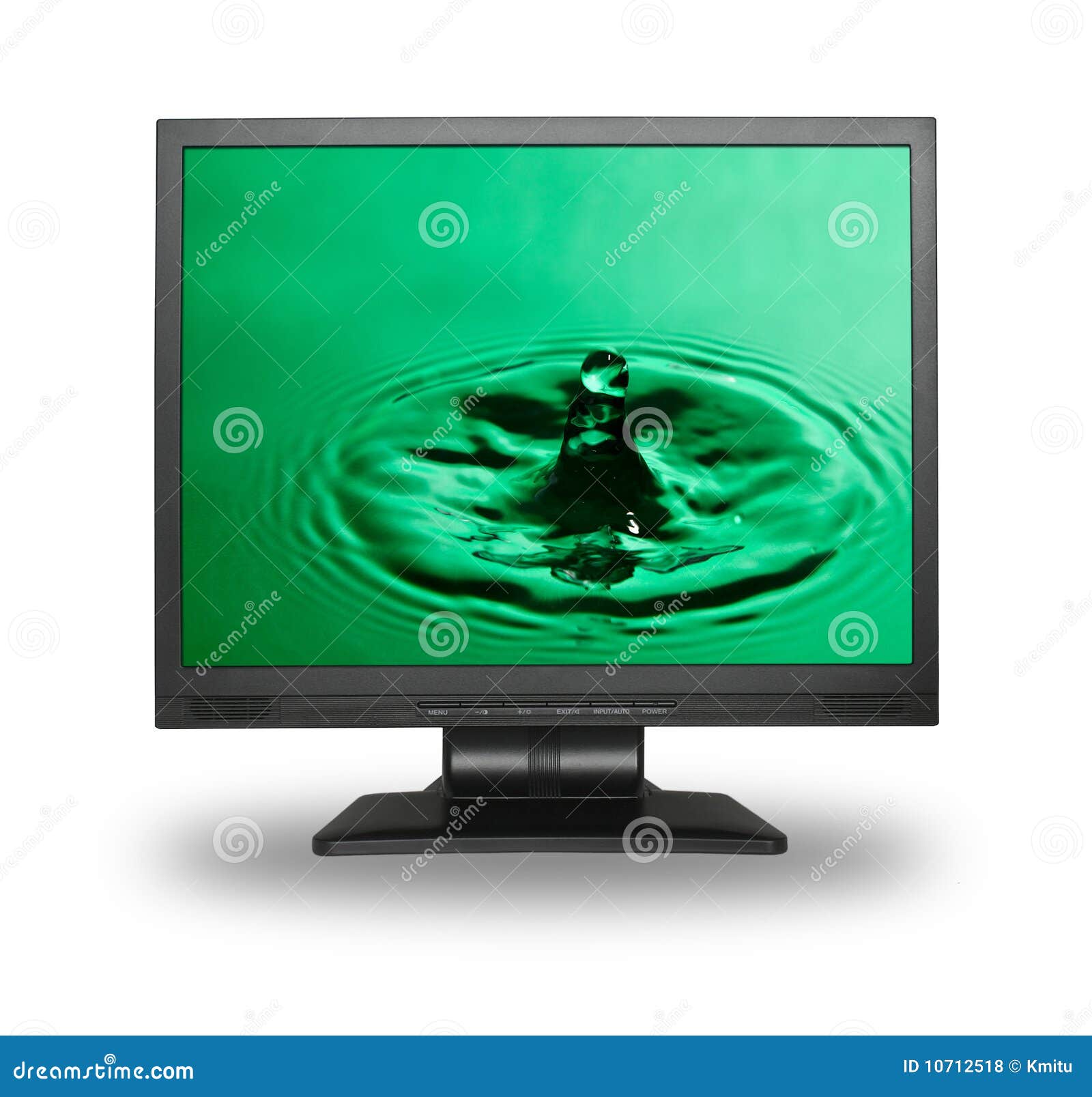 Computer Monitor with Water Splash Stock Illustration - Illustration of ...