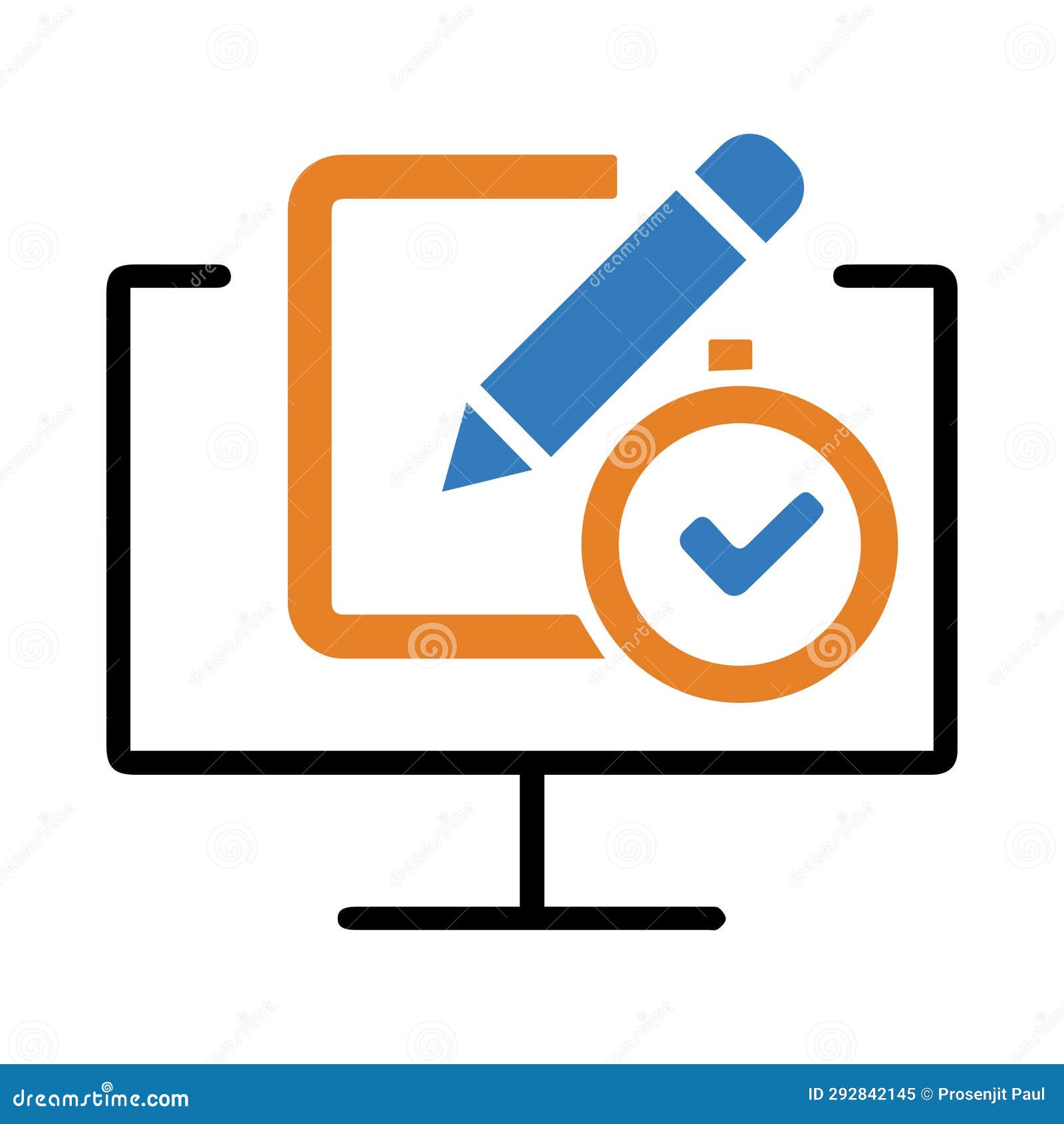Computer, Monitor, Web, Pen, Website Editing Icon Stock Vector ...