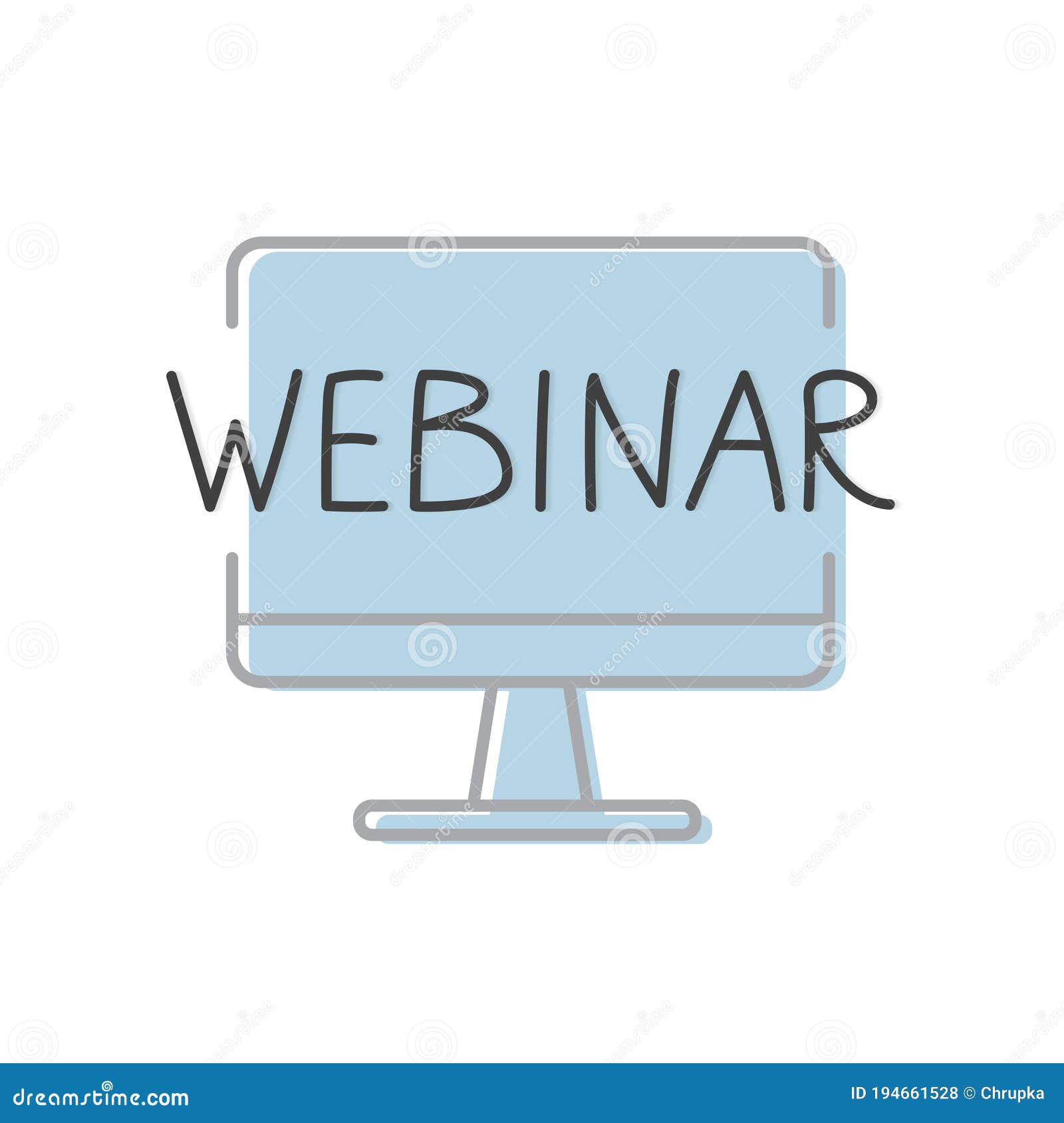 Computer Monitor with Webinar Word Concept Stock Vector - Illustration ...