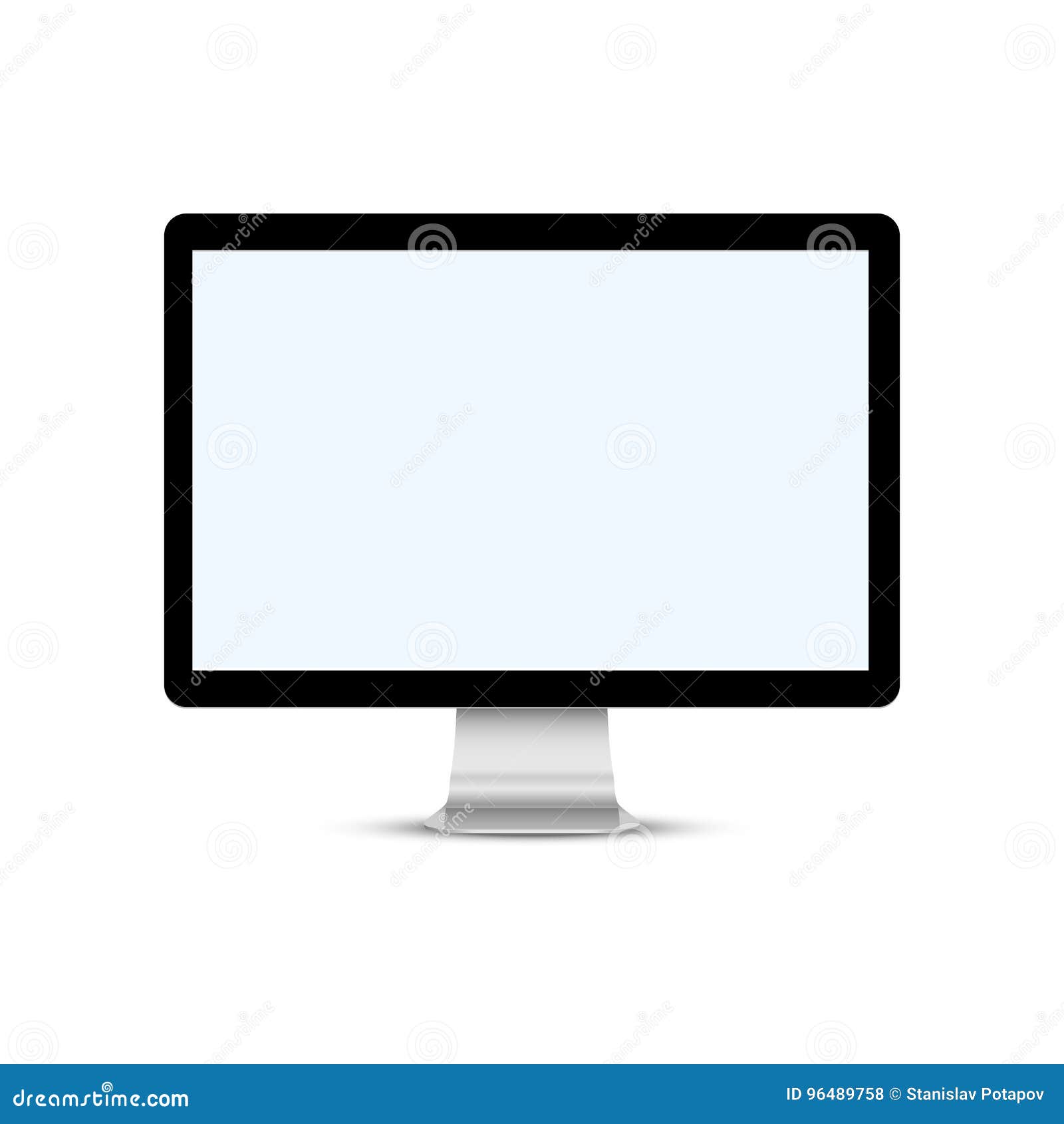 Computer Monitor on White Background Stock Vector - Illustration of ...