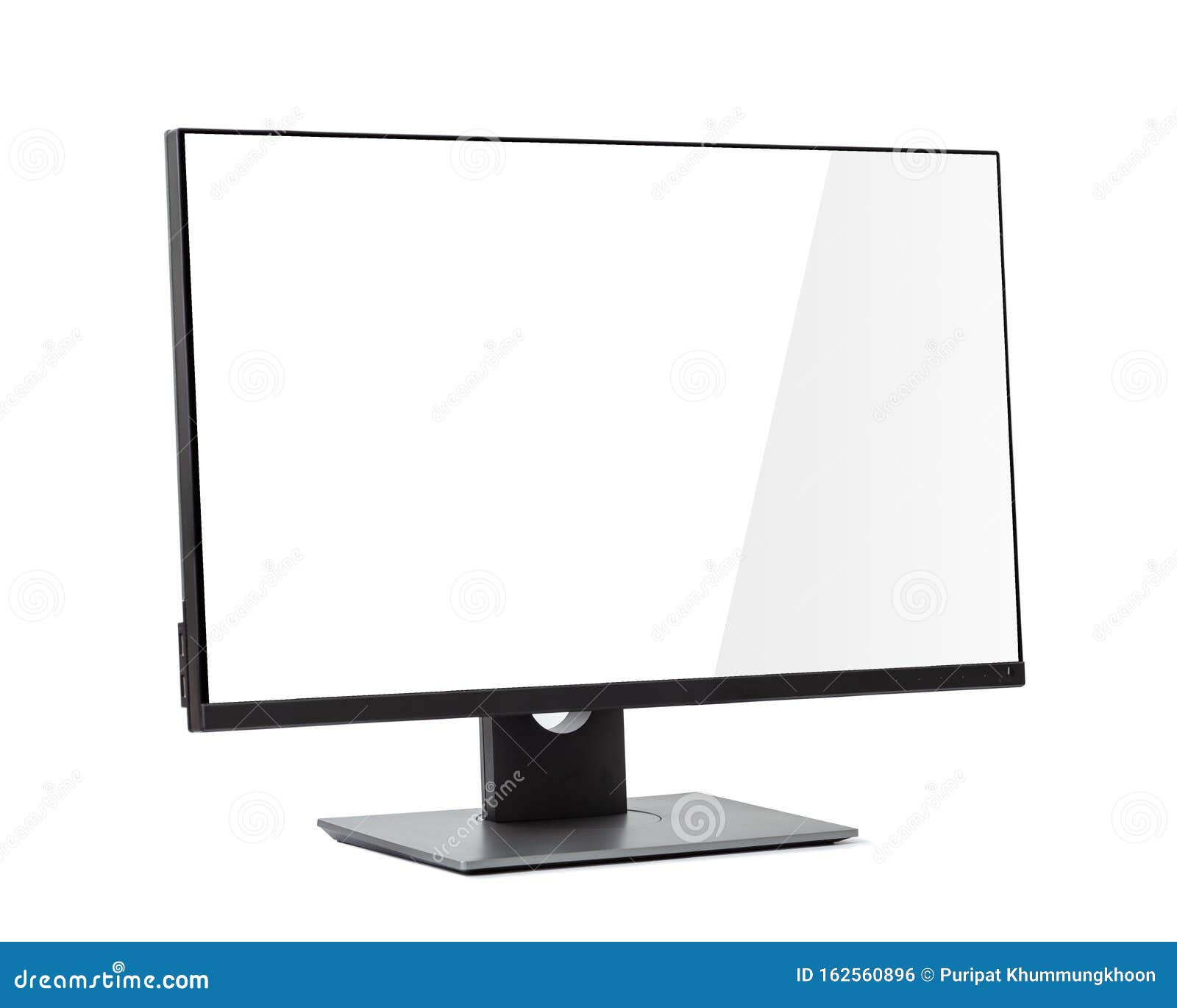 Computer Monitor White Screen, Isolated on White Background Stock Photo ...
