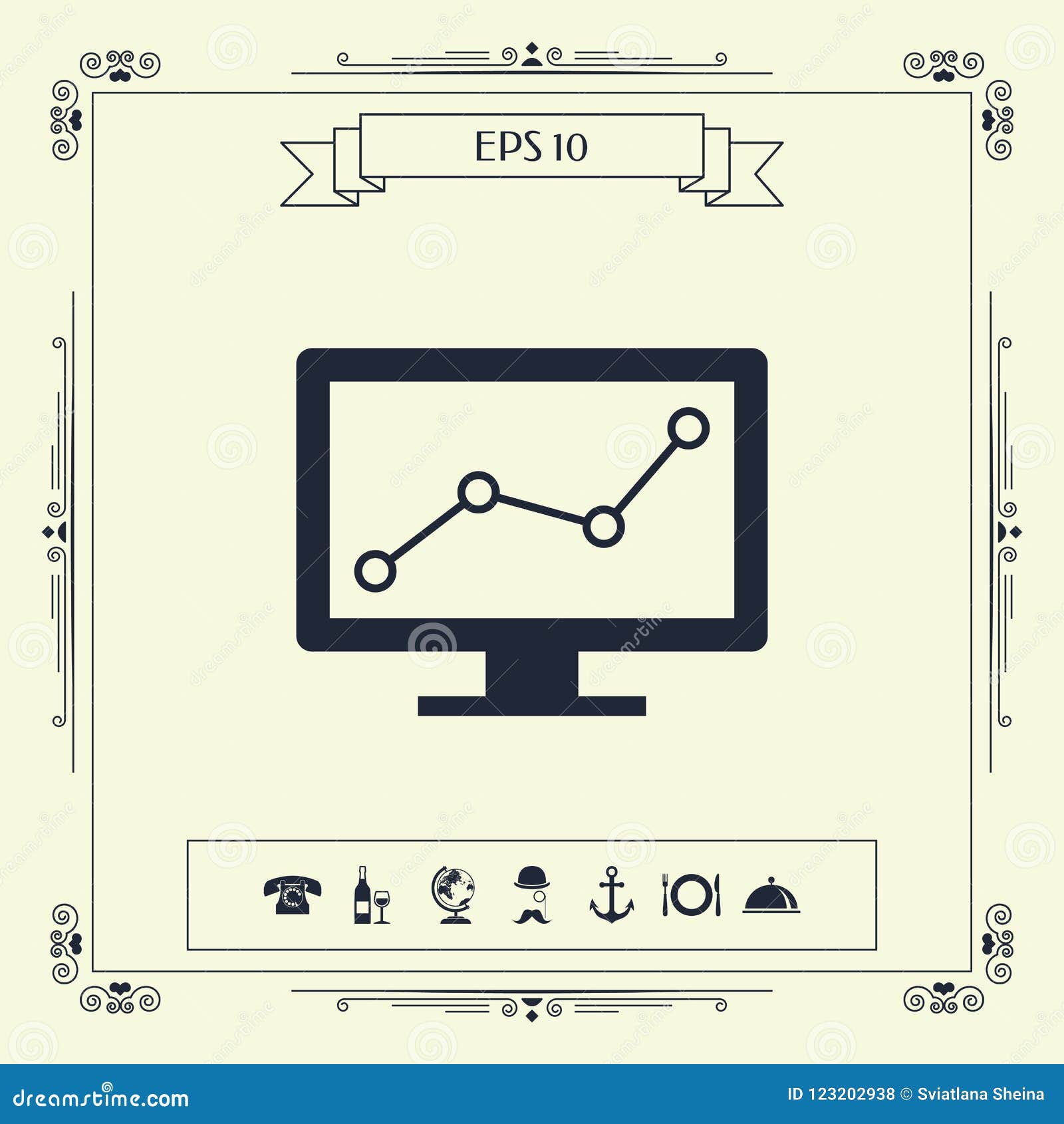 Computer Monitors with Graph Stock Vector - Illustration of design ...