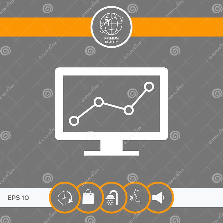 Computer Monitors with Graph Stock Vector - Illustration of desktop ...