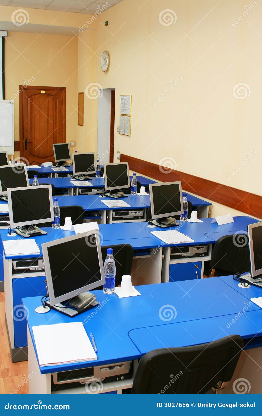 Computer Monitors in the Study Stock Photo - Image of business, empty ...