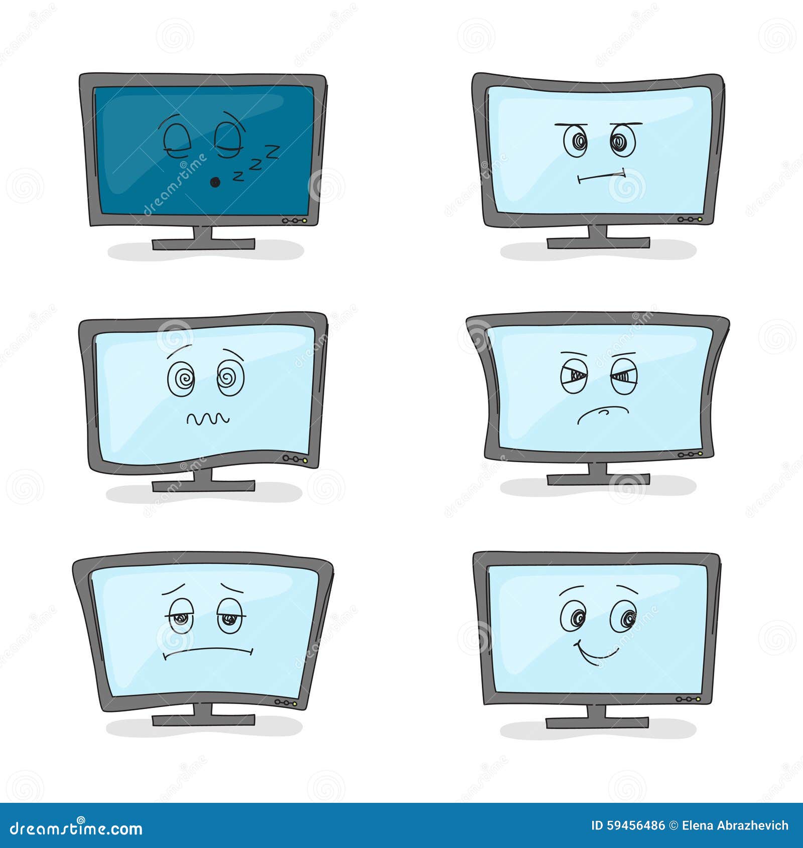 Computer Monitors and Various Mood Stock Vector - Illustration of ...