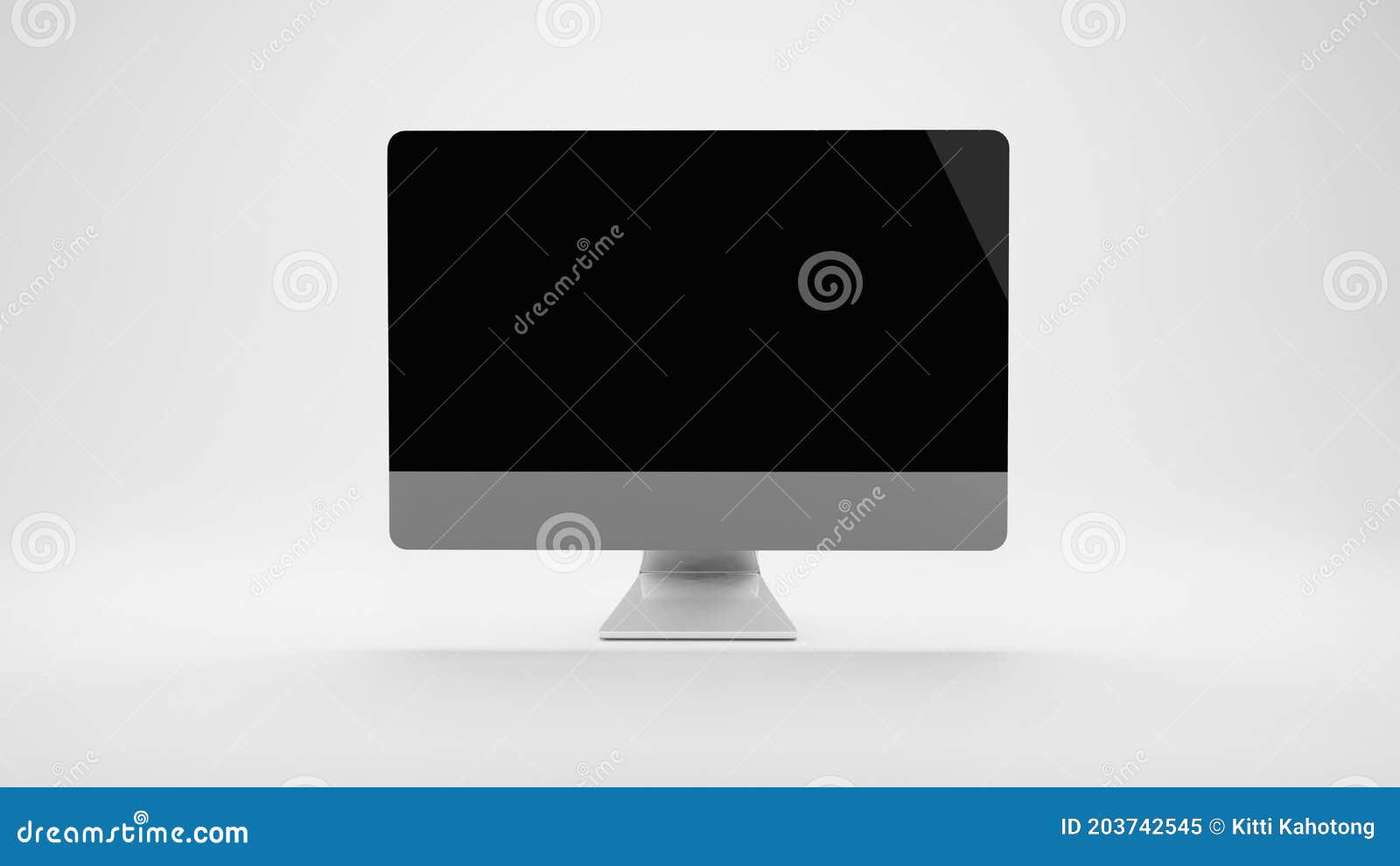 Computer Monoblock Monitor Display Isolated , 3D Render Stock ...