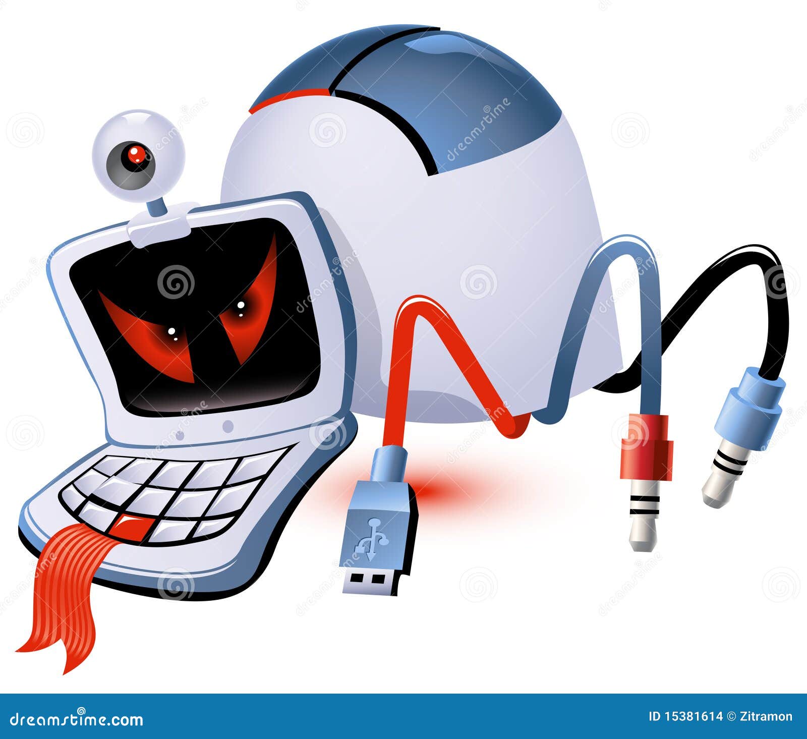 Computer Monster Line Icon Concept. Computer Monster Vector Linear ...