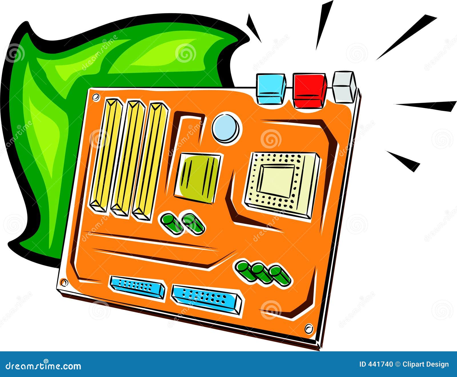 Computer Mother Board stock illustration. Illustration of mainboard ...