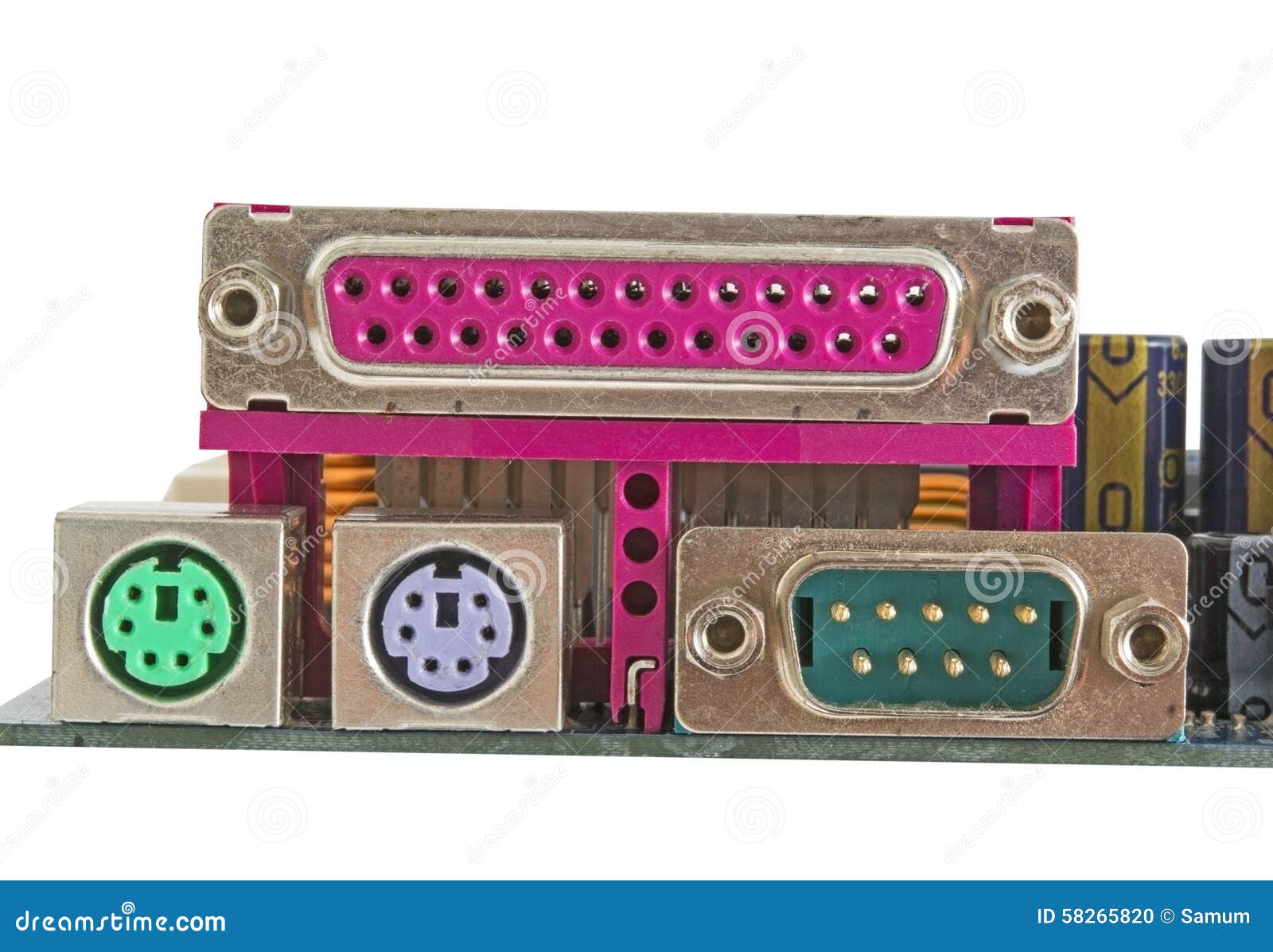 Back Panel Connectors Of The Computer Motherboard Stock Photography ...