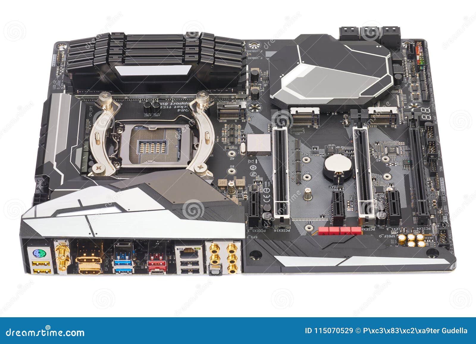 Computer Motherboard Back Side Stock Image - Image of component, back ...