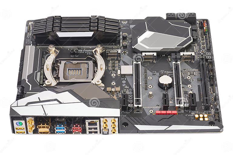 Computer Motherboard Back Side Stock Image - Image of component, back ...