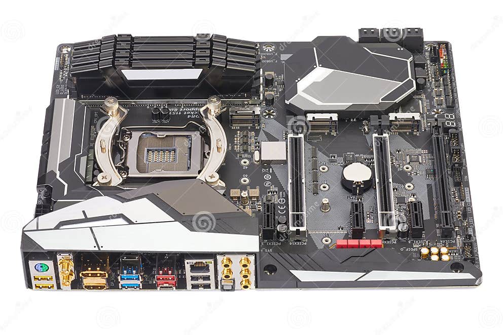 Computer Motherboard Back Side Stock Image - Image of component, back ...