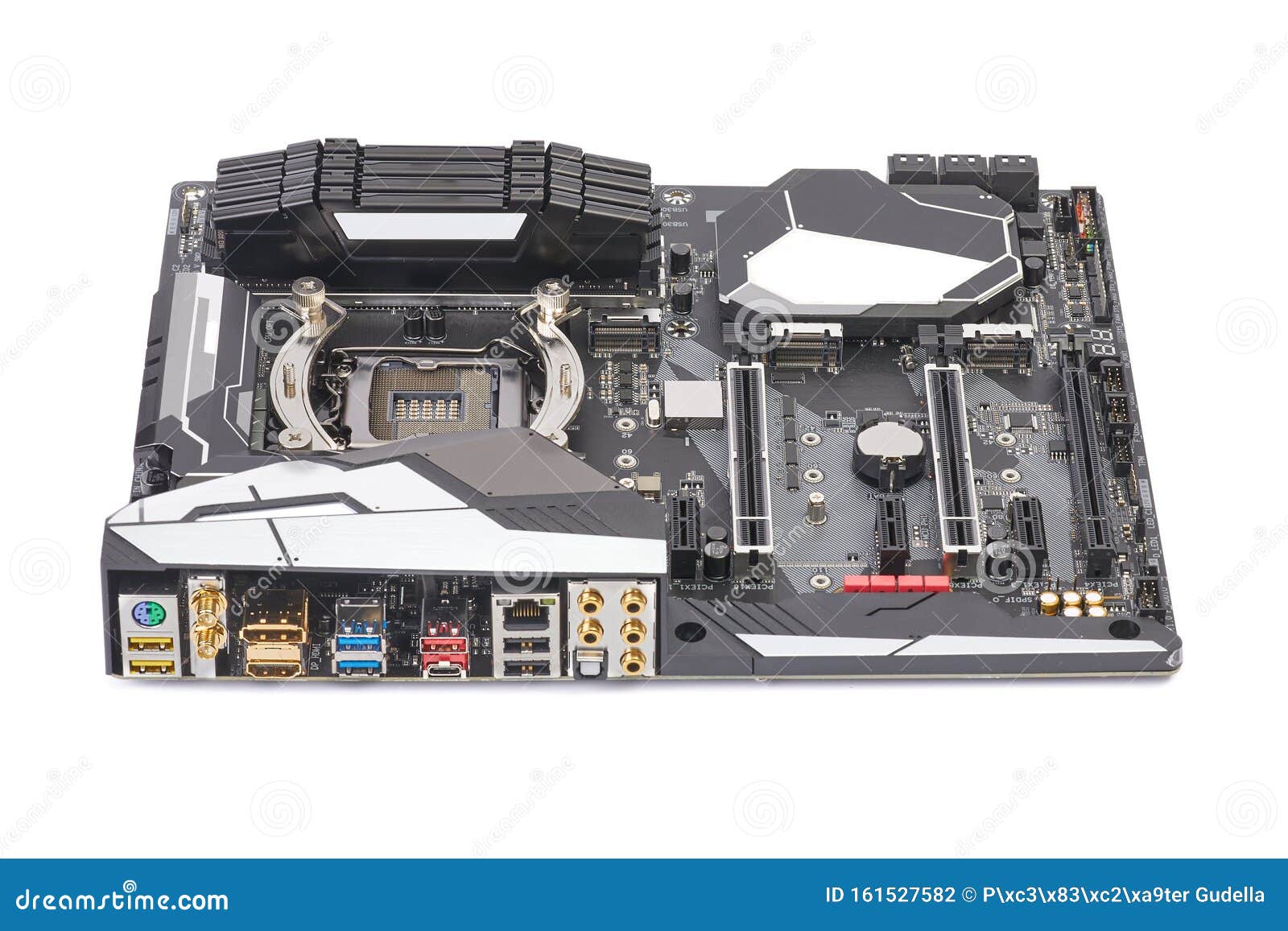 Computer Motherboard Back Side Stock Photo - Image of connectors ...