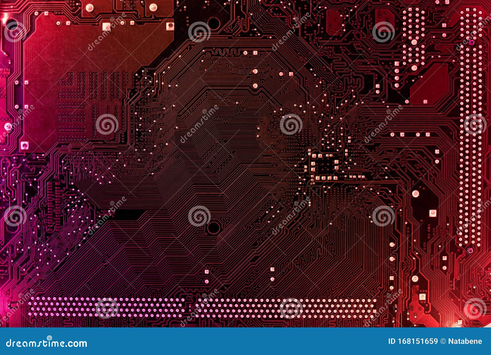 Computer Motherboard Background with Blur Neon Multicolor Glow, Pc ...