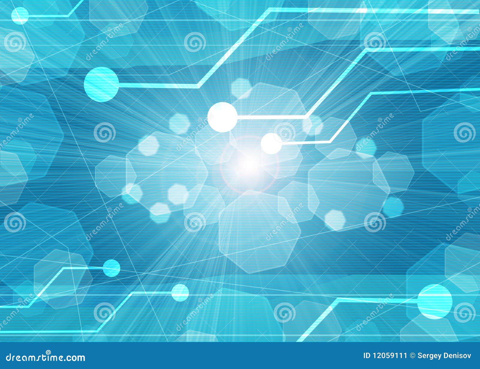 Computer Motherboard on a Blue Background Stock Illustration ...