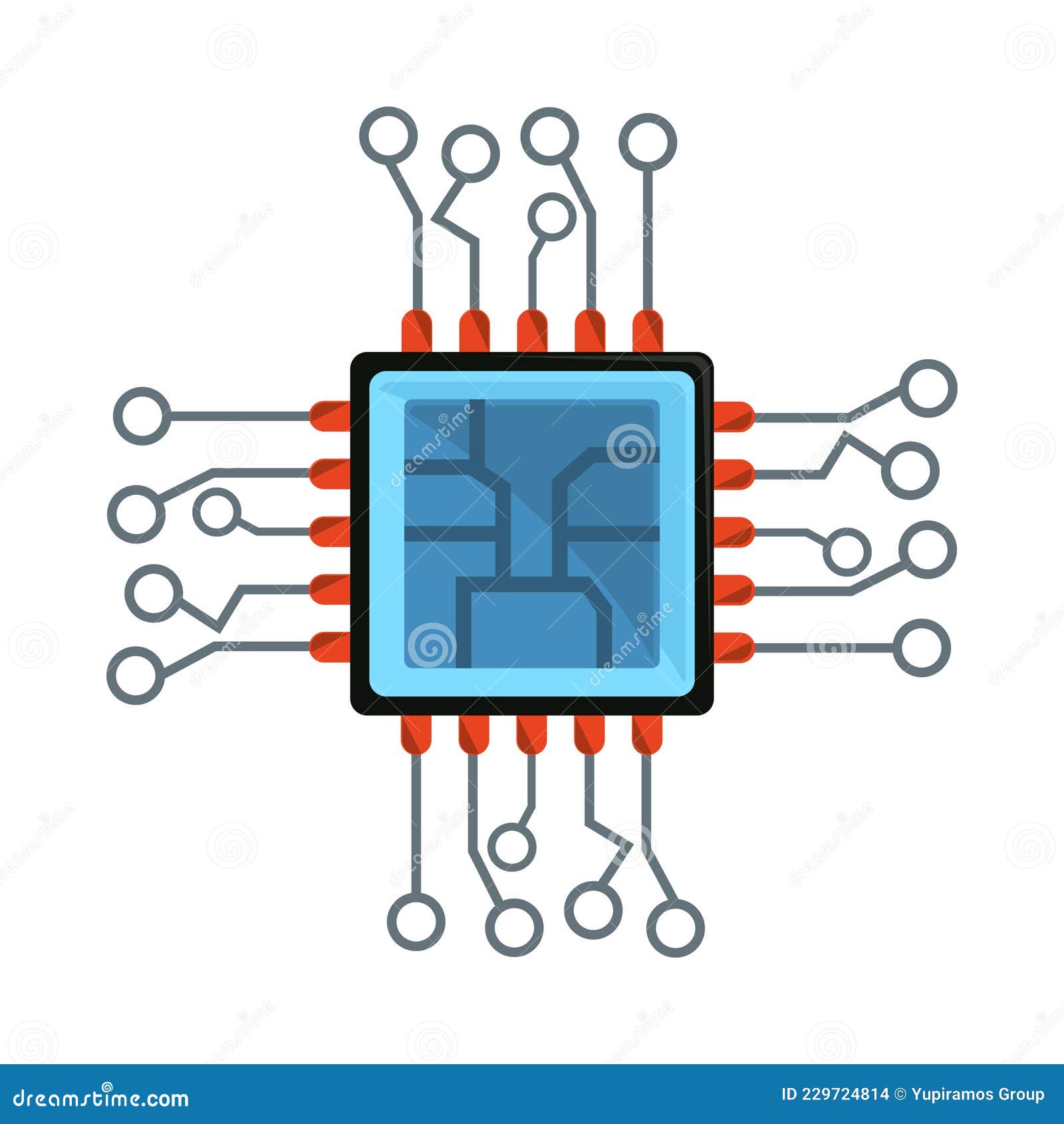 Computer Motherboard Circuit Stock Vector - Illustration of circuit ...