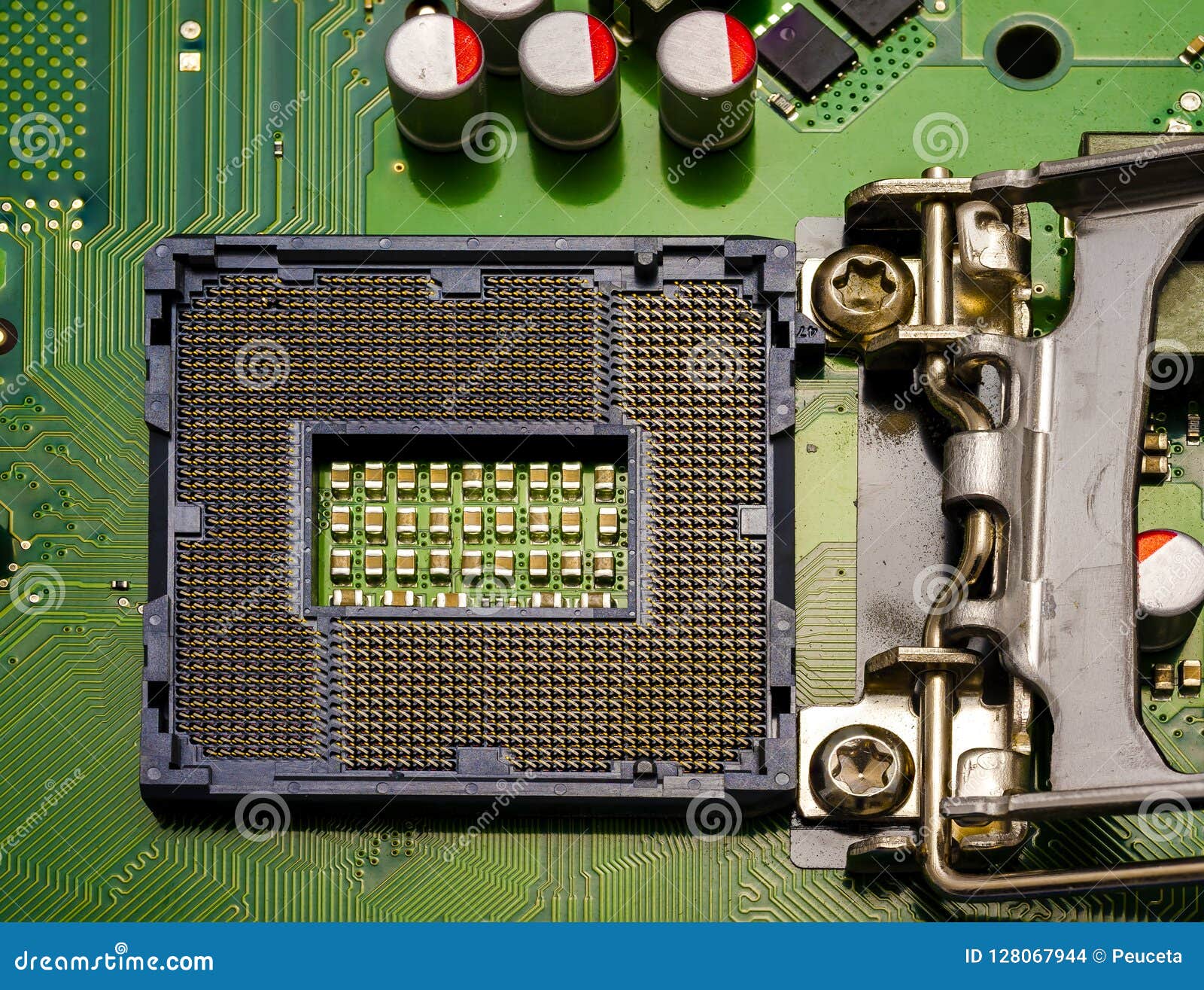 Computer Motherboard Close Up. Stock Photo - Image of chipset, chip ...