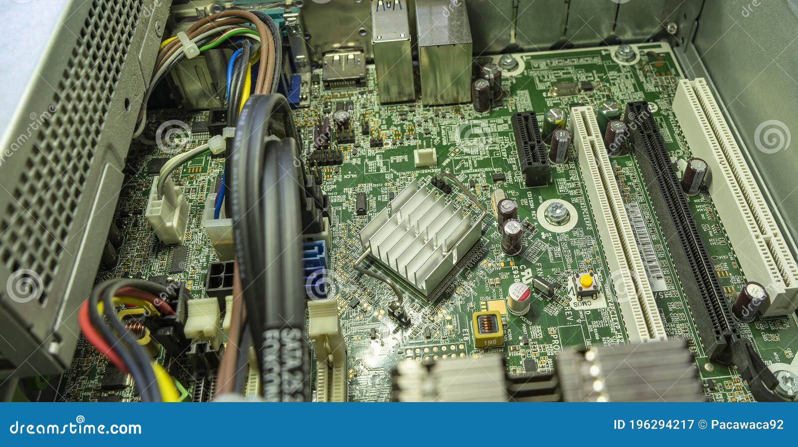 Computer Motherboard Close Up Electronic Computer Hardware Technology ...