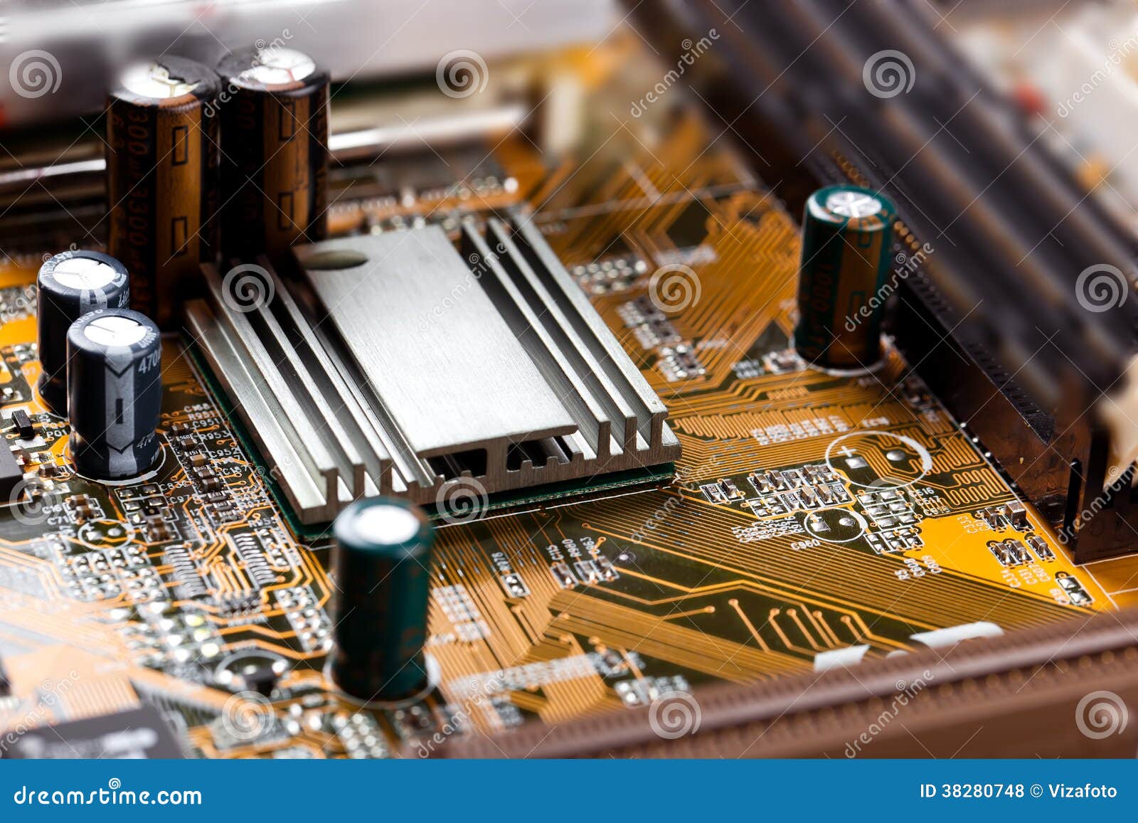 Computer Motherboard Closeup Stock Photo - Image of industry, electric ...