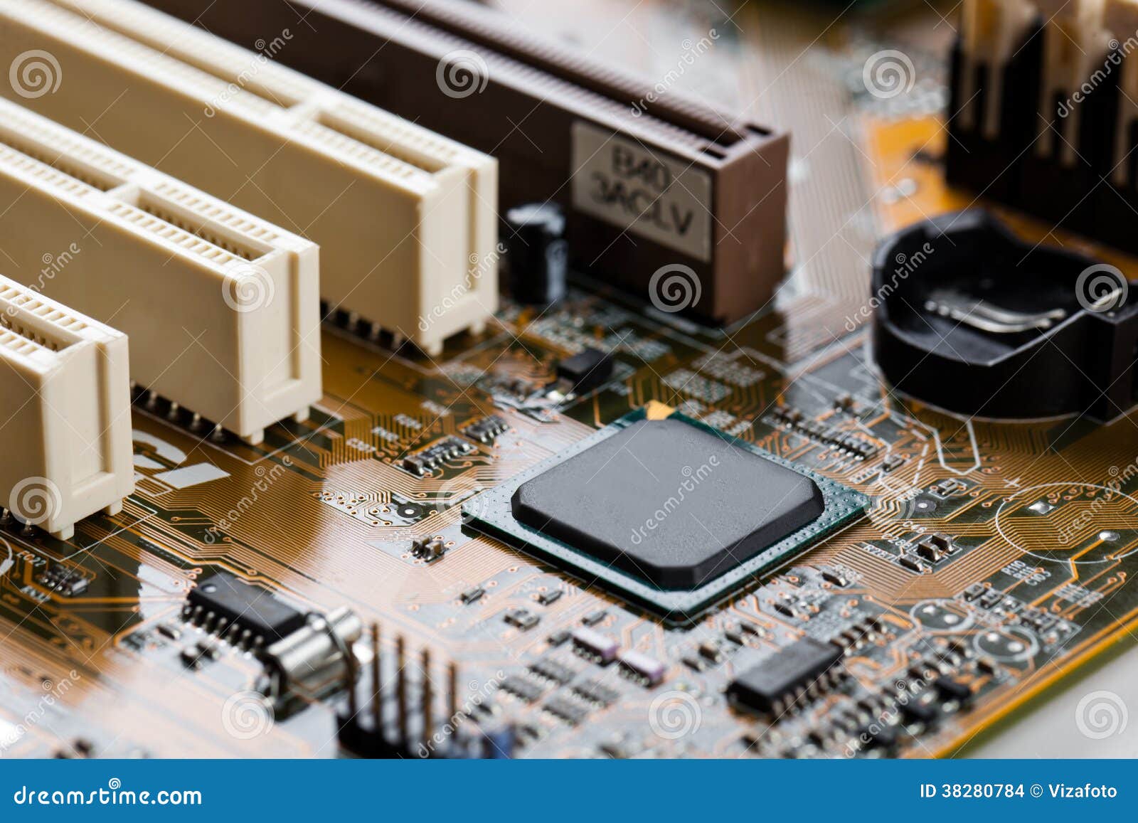 Computer Motherboard Closeup Stock Photo - Image of hardware ...