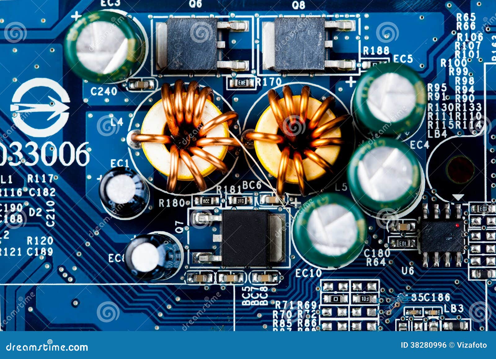 Computer Motherboard Closeup Stock Photo - Image of industry, board ...