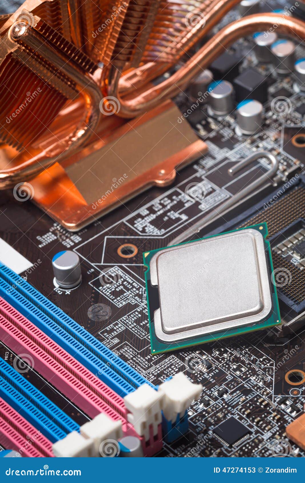 Computer Motherboard Closeup Stock Image - Image of digital, computer ...
