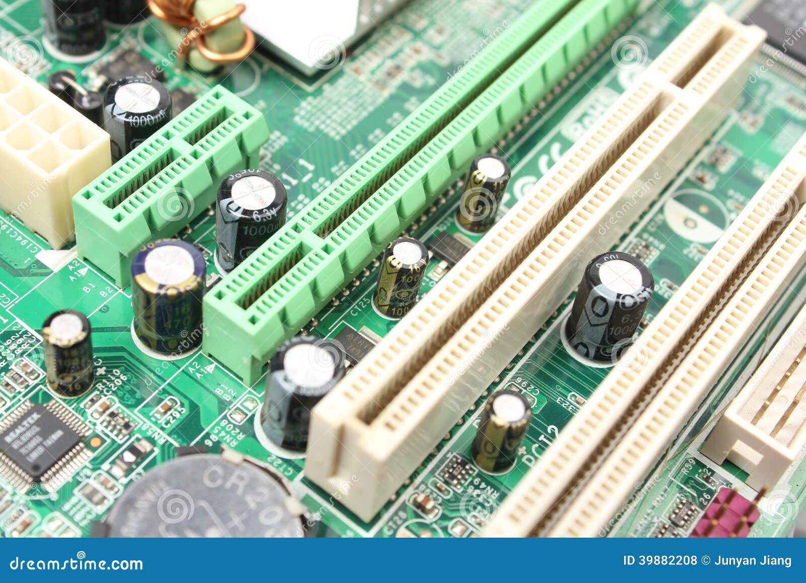 Computer Motherboard Closeup Stock Photo - Image of microchip ...