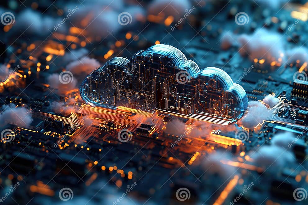 A Computer Motherboard with a Cloud Hovering Above it, Providing ...