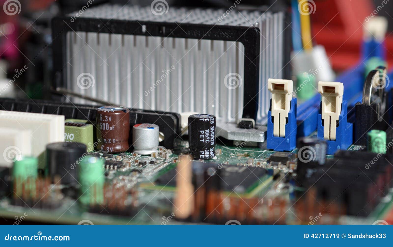 Computer Motherboard Components Stock Image - Image of systems, office ...