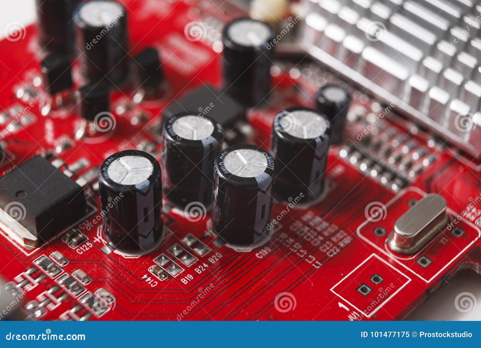 Computer Motherboard Components Close Up Stock Image - Image of ...