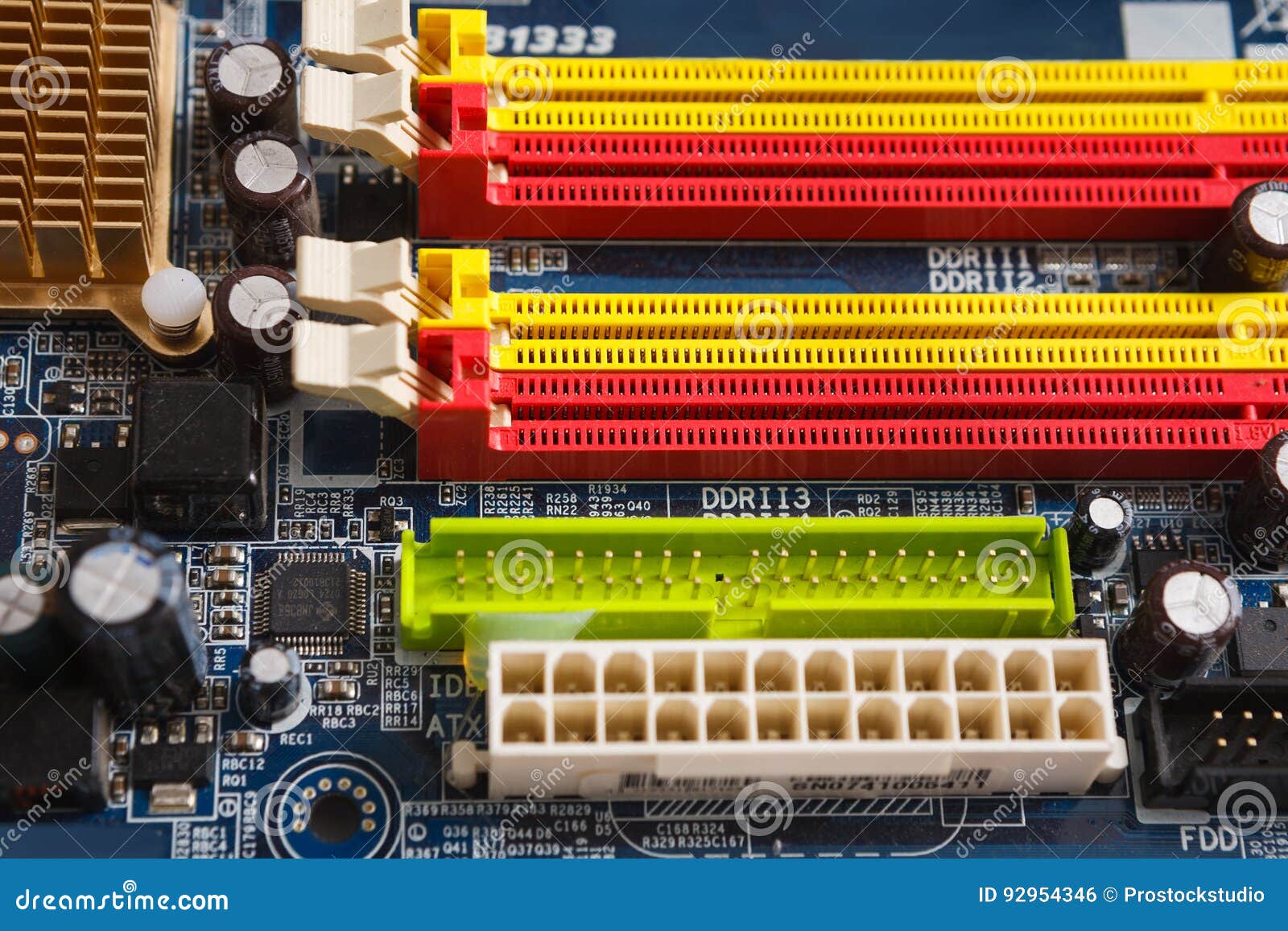 Computer Motherboard Components Close Up Stock Photo - Image of board ...