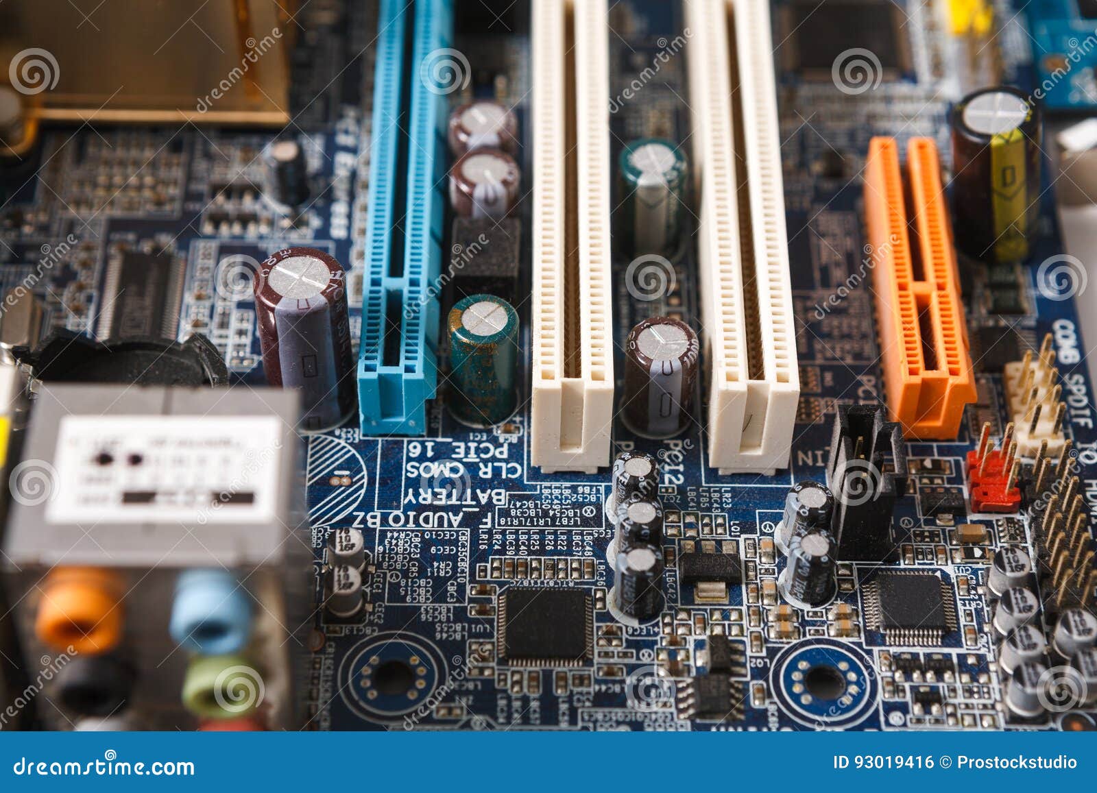 Computer Motherboard Components Close Up Stock Photo - Image of ...