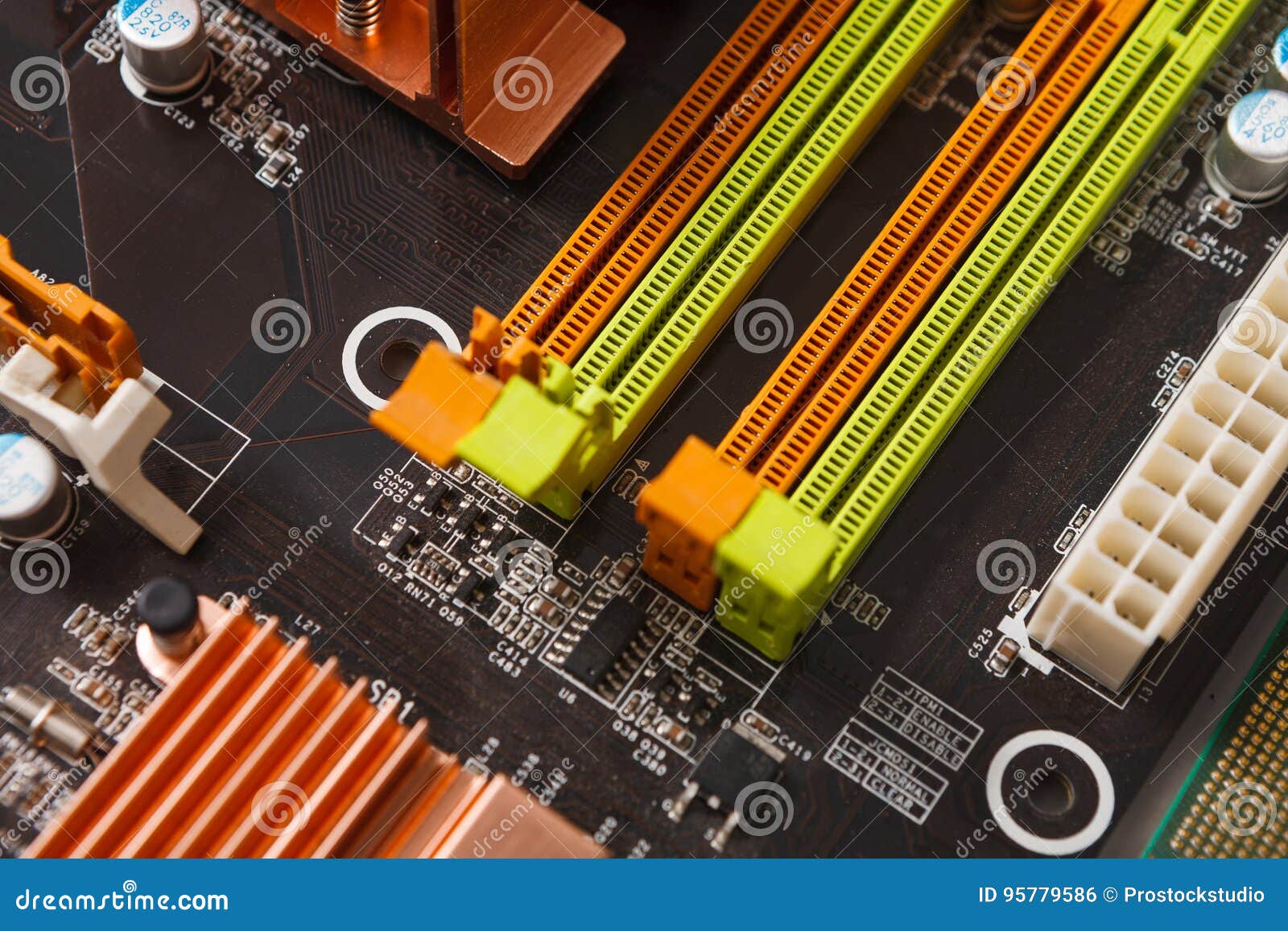 Computer Motherboard Components Close Up Stock Photo - Image of ...