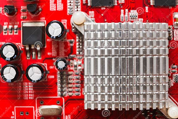 Computer Motherboard Components Top View Stock Photo - Image of ...