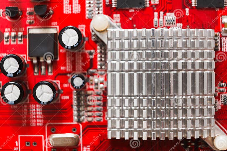 Computer Motherboard Components Top View Stock Photo - Image of ...