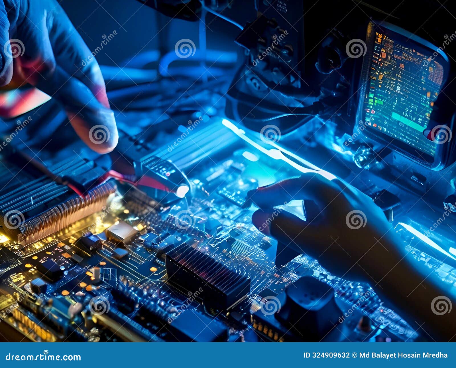 Computer Motherboard with CPU and Semiconductors Performance Upgrading ...