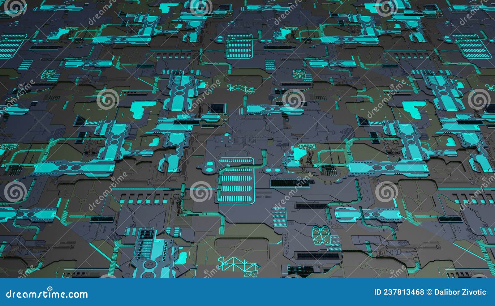 Computer Motherboard 3d Background, 3d Illustration Stock Illustration ...