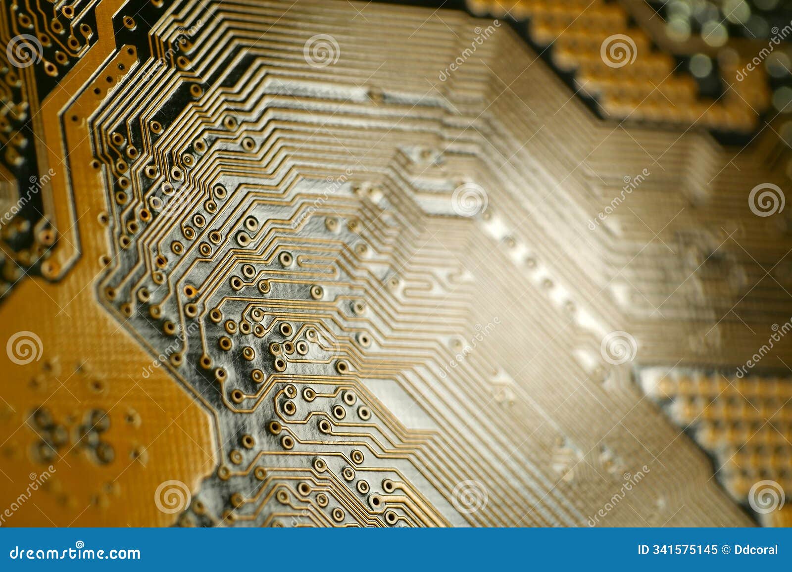 Computer Motherboard. Details of a Mainboard Back Stock Image - Image ...