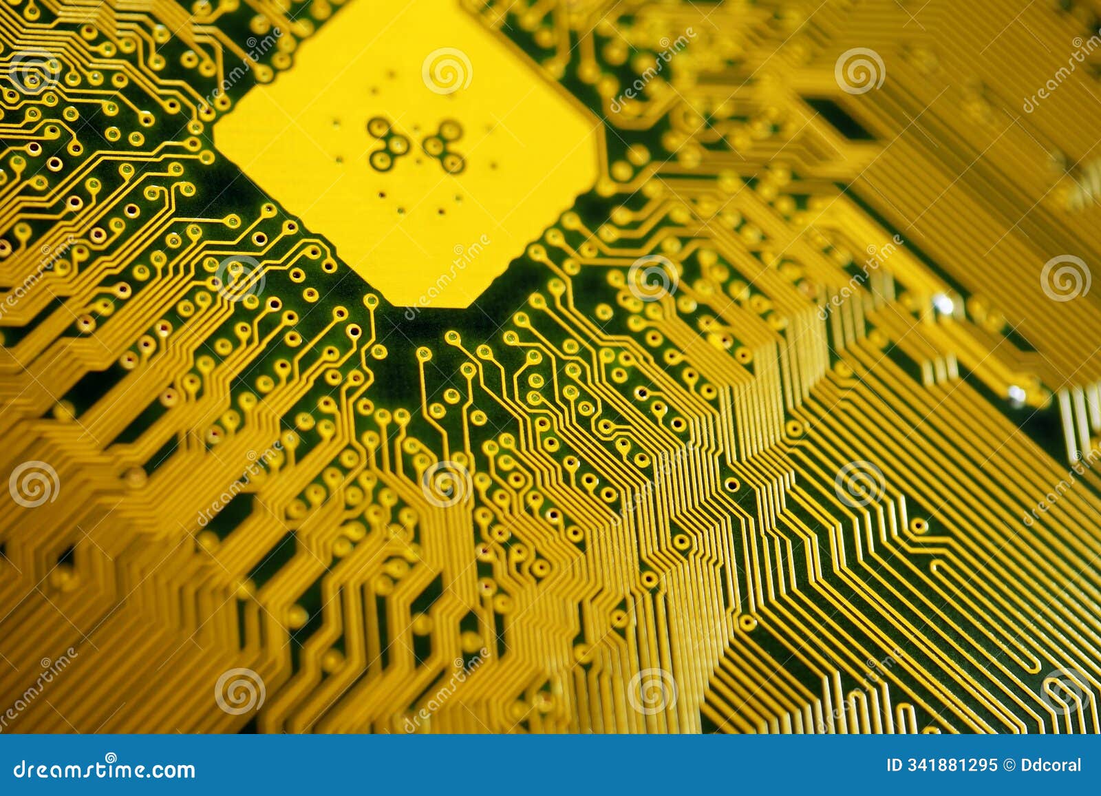 Computer Motherboard. Details of a Mainboard Back Stock Image - Image ...