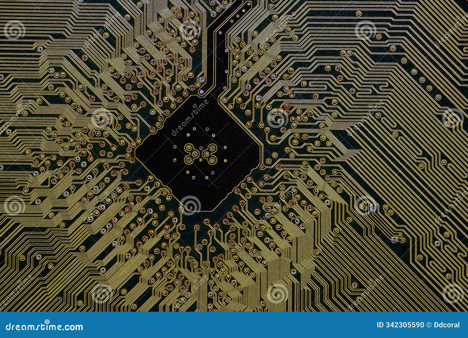 Computer Motherboard. Details of a Mainboard Back Stock Photo - Image ...