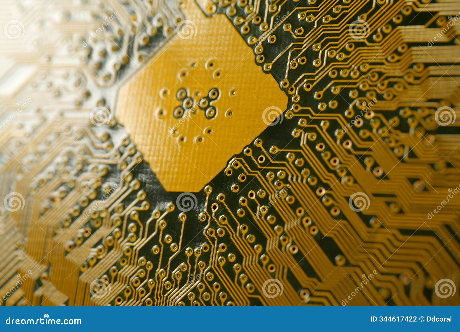 Computer Motherboard. Details of a Mainboard Back Stock Photo - Image ...