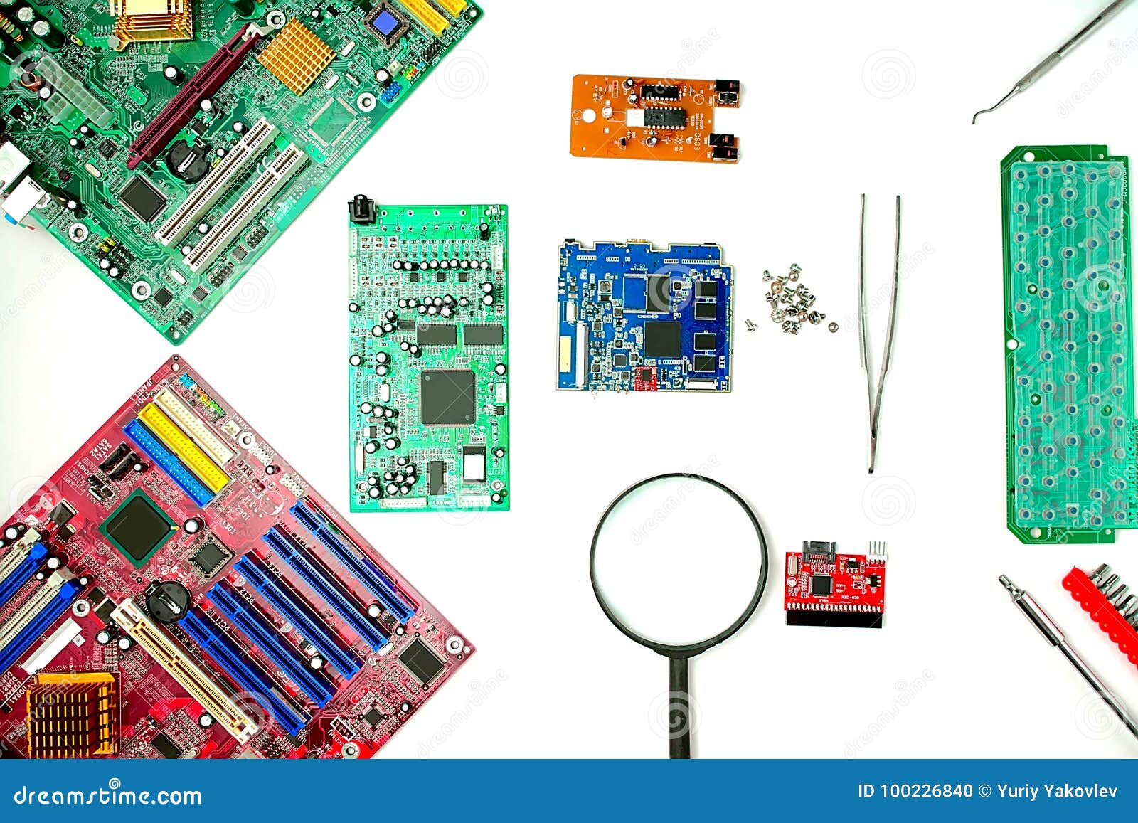 Computer Motherboard, Diagnostics and Repair, Fixings Stock Photo ...